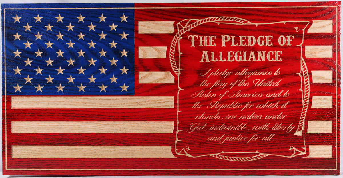 Pledge Of Allegiance Scroll Flag – KW Wood Creations