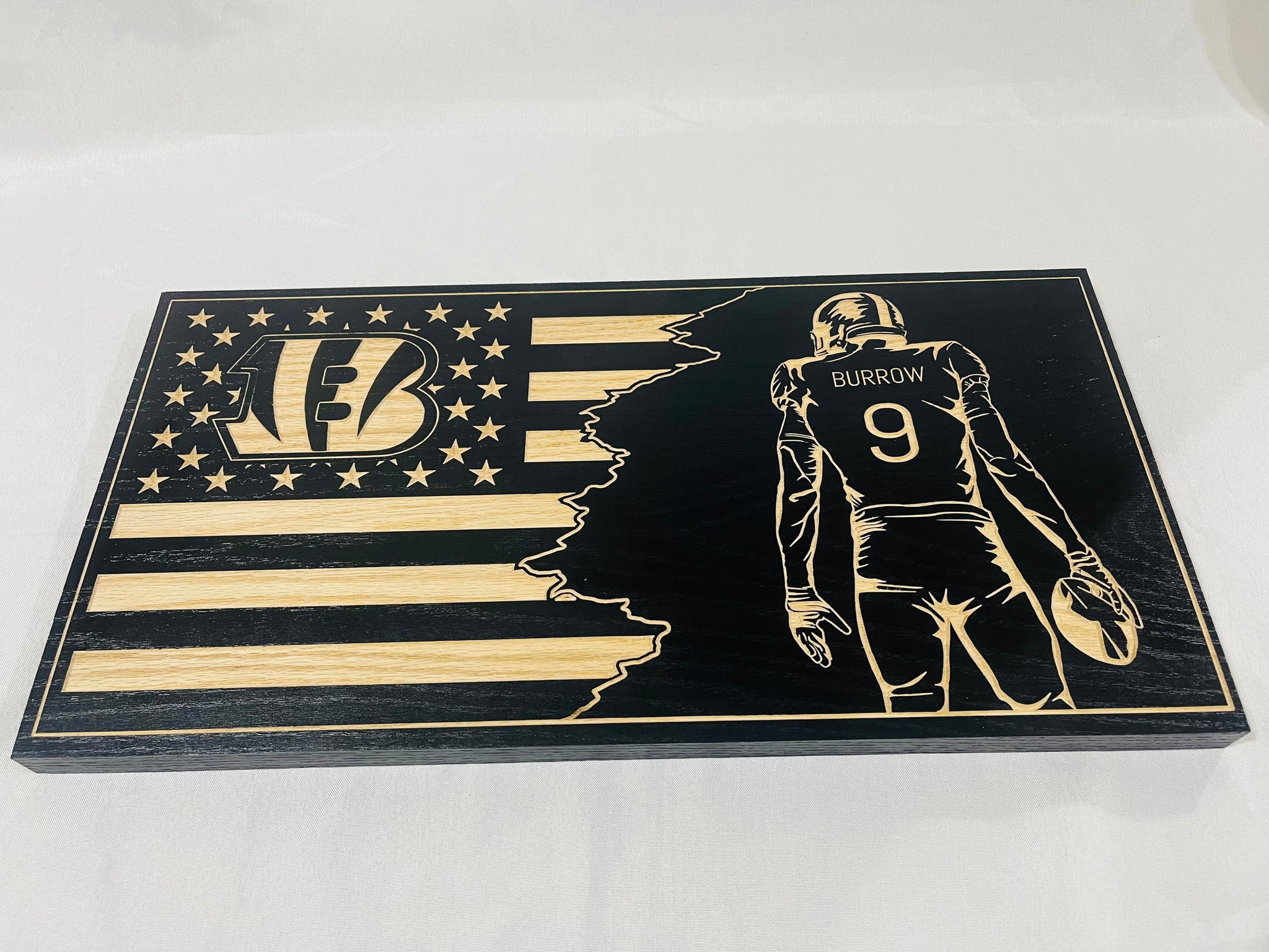 Carved Joe Burrow Bengals Flag – KW Wood Creations